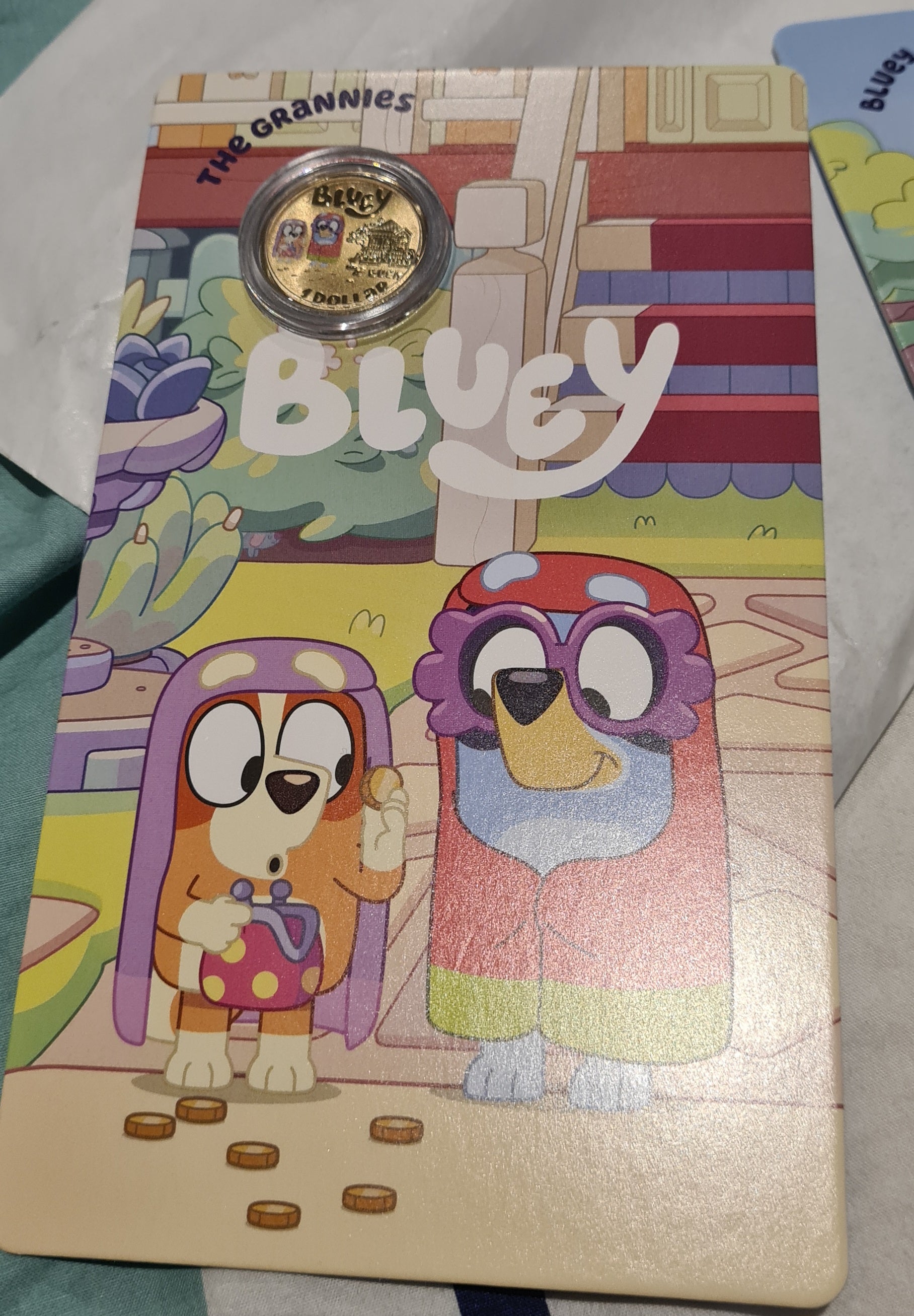NEW 2024 $1 Bluey Dollar-bucks The Grannies Coloured UNC Coin INSTOCK