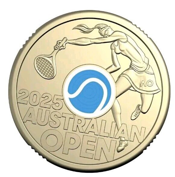 UNC 2025 $2 Australian Open Tennis Women's two dollar Coloured coin Ki