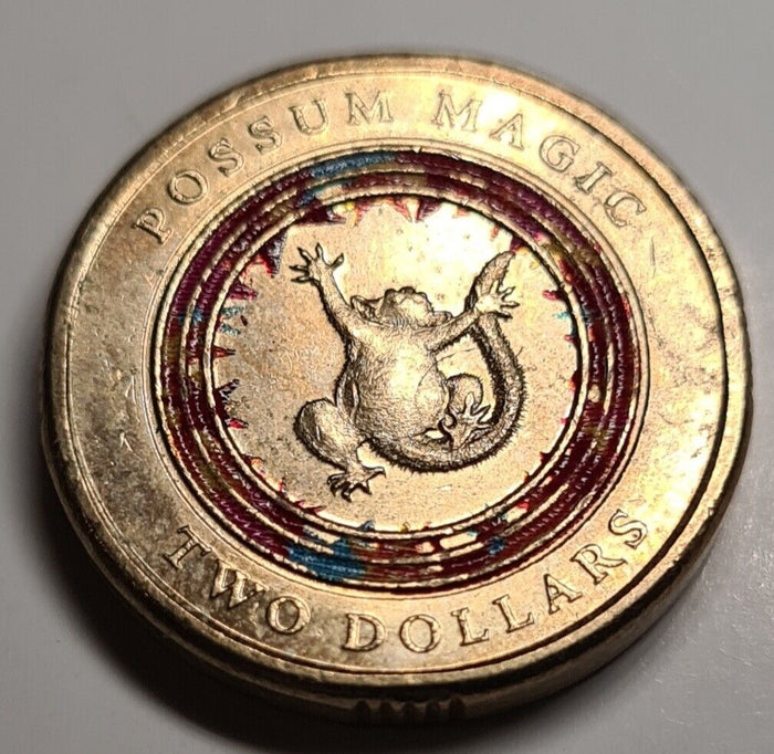 5x 2017 COLOURED $2 TWO DOLLAR COIN SET- POSSUM MAGIC X3, REMEMBRANCE,