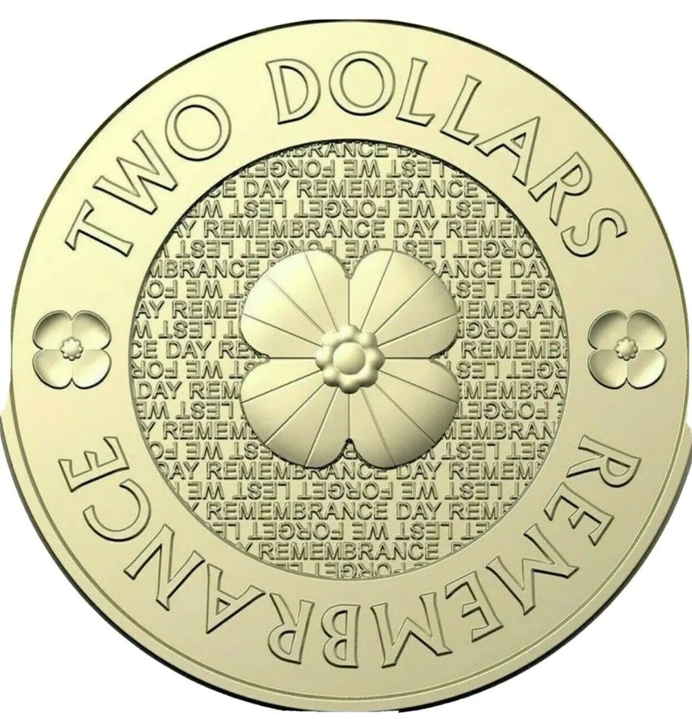 2012 $2 GOLD POPPY REMEMBRANCE DAY AUSTRALIAN TWO DOLLAR COIN QUEEN FI