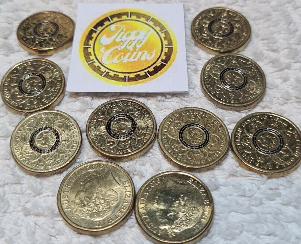 2016 $2 RIO OLYMPIC GAMES BLACK AUSTRALIAN COLOURED TWO DOLLAR $2 COIN