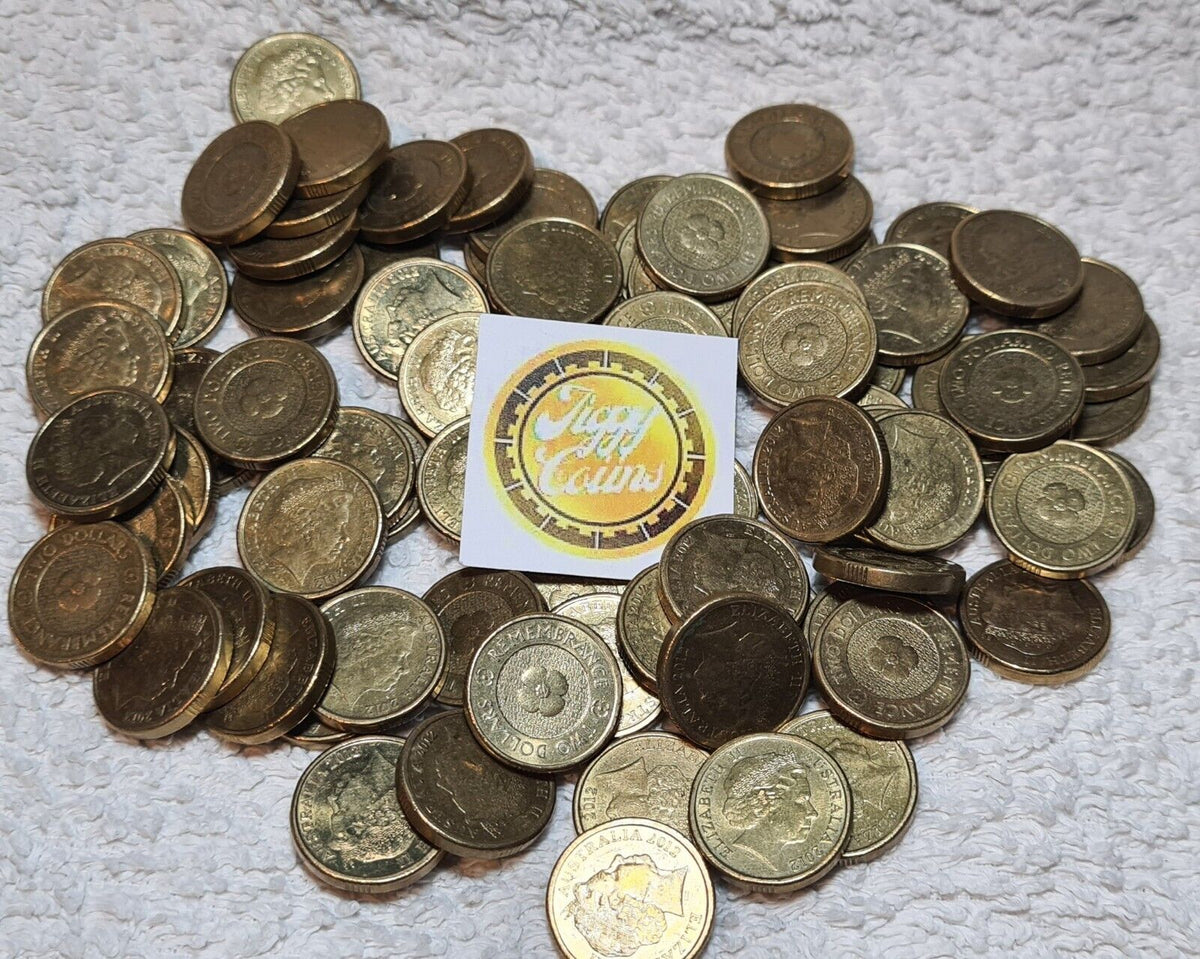 2012 $2 GOLD POPPY REMEMBRANCE DAY AUSTRALIAN TWO DOLLAR COIN QUEEN FI