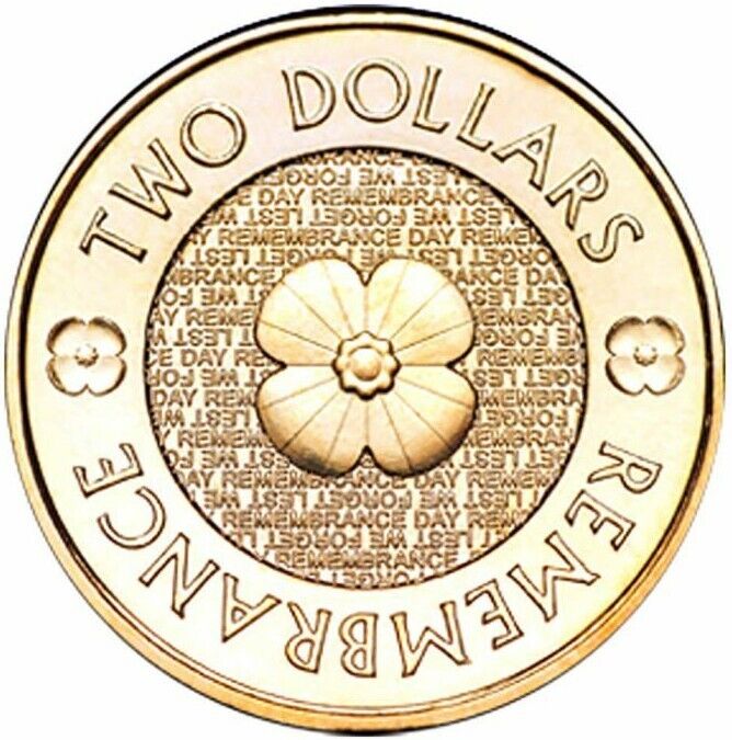 UNC 2012 $2 GOLD POPPY REMEMBRANCE DAY AUSTRALIAN TWO DOLLAR COIN EX B