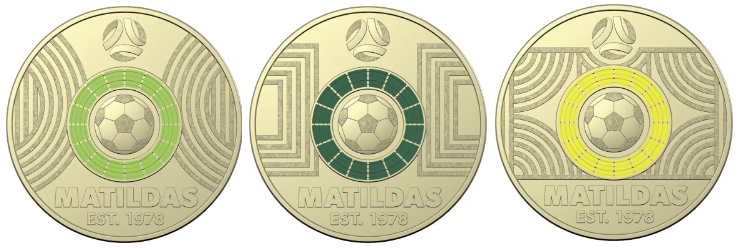 UNC 2023 $2 Matilda Coloured two dollar FIFA Coin FULL Set ex Ram Mint