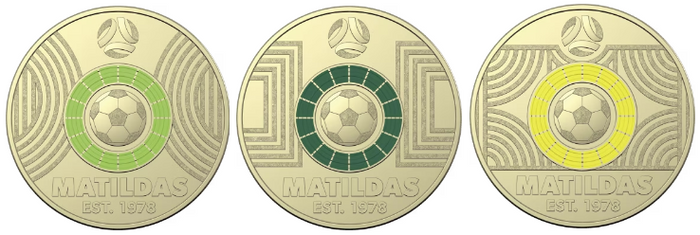 UNC 2023 $2 Matilda Coloured two dollar FIFA Coin FULL Set ex Ram Mint