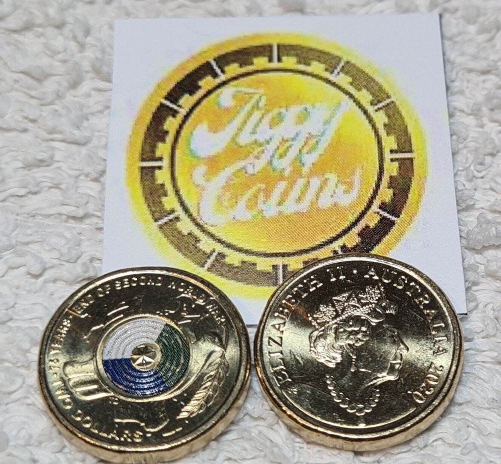 UNC 2020 $2 75th Anniversary The End of WW2 Dove two Dollar coloured C