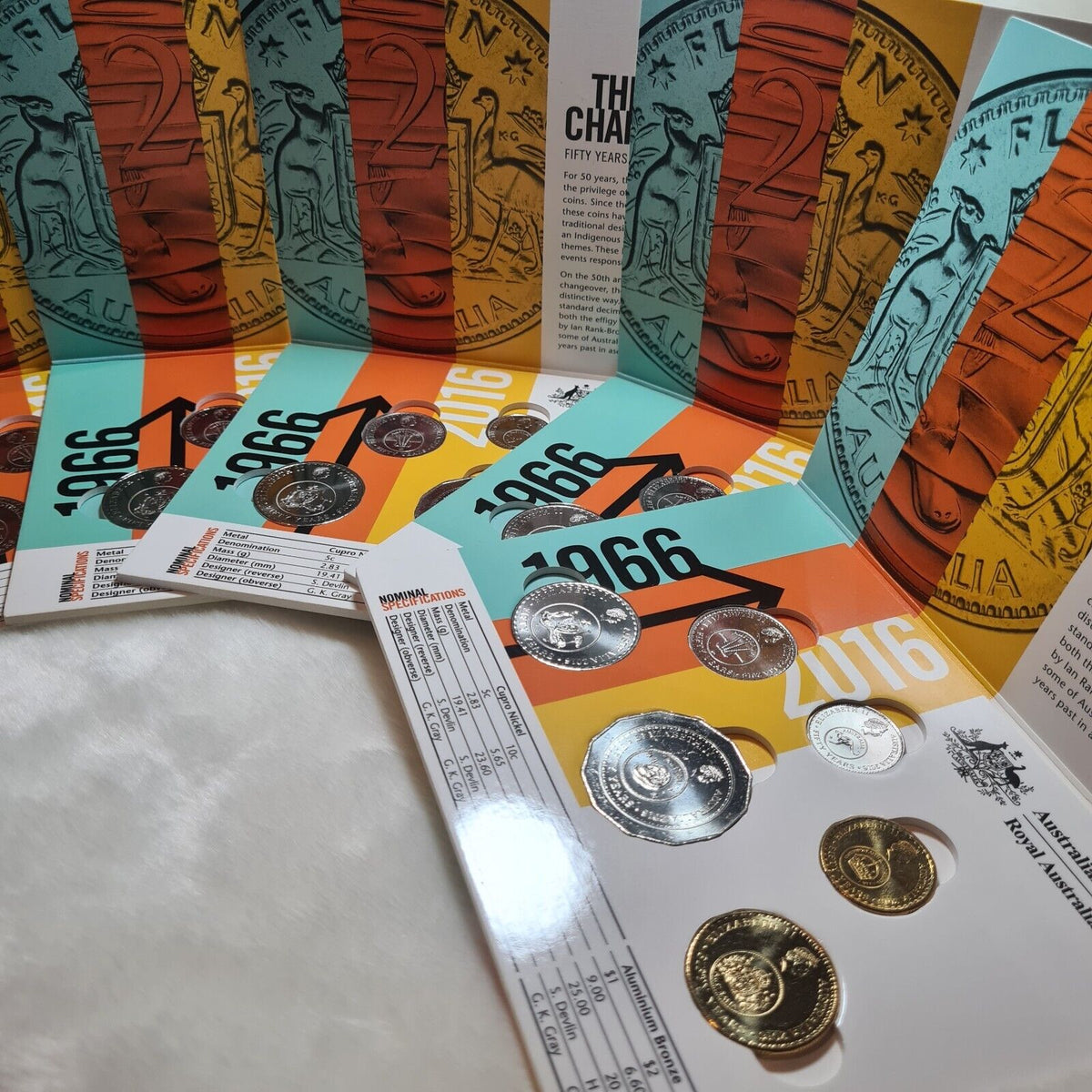 2016 Six Coin Set Folder The Changeover 50 years Anniversary Decimal C