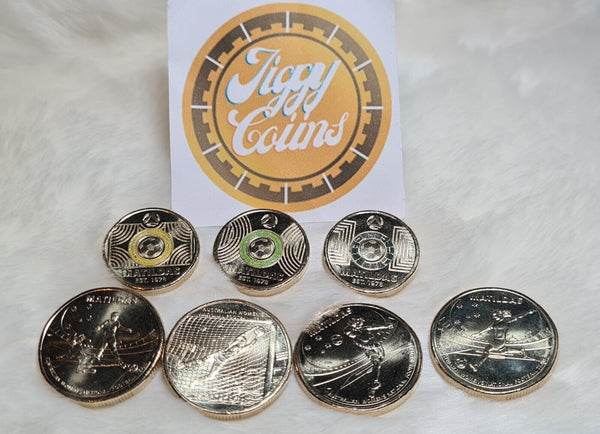 NEW 2023 $2 & $1 Matilda Coloured two dollar FIFA Coin FULL Set Woolwo
