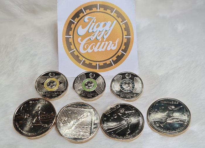 NEW 2023 $2 & $1 Matilda Coloured two dollar FIFA Coin FULL Set Woolwo