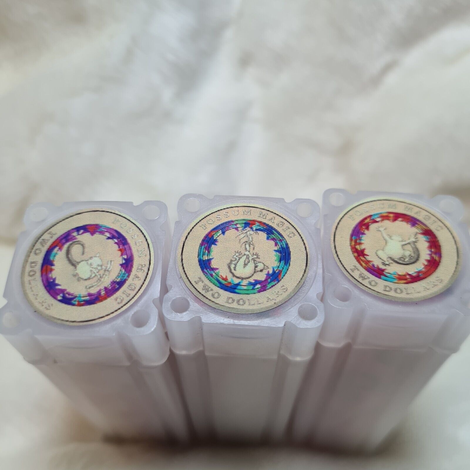 UNC 2017 $2 PURPLE POSSUM MAGIC FULL SET TWO DOLLAR COIN BAG (3 x 25 C